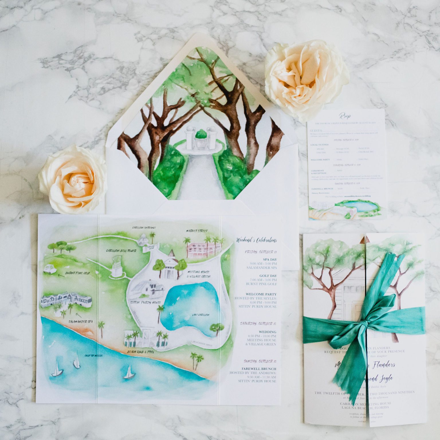 Custom Wedding Map Invitations