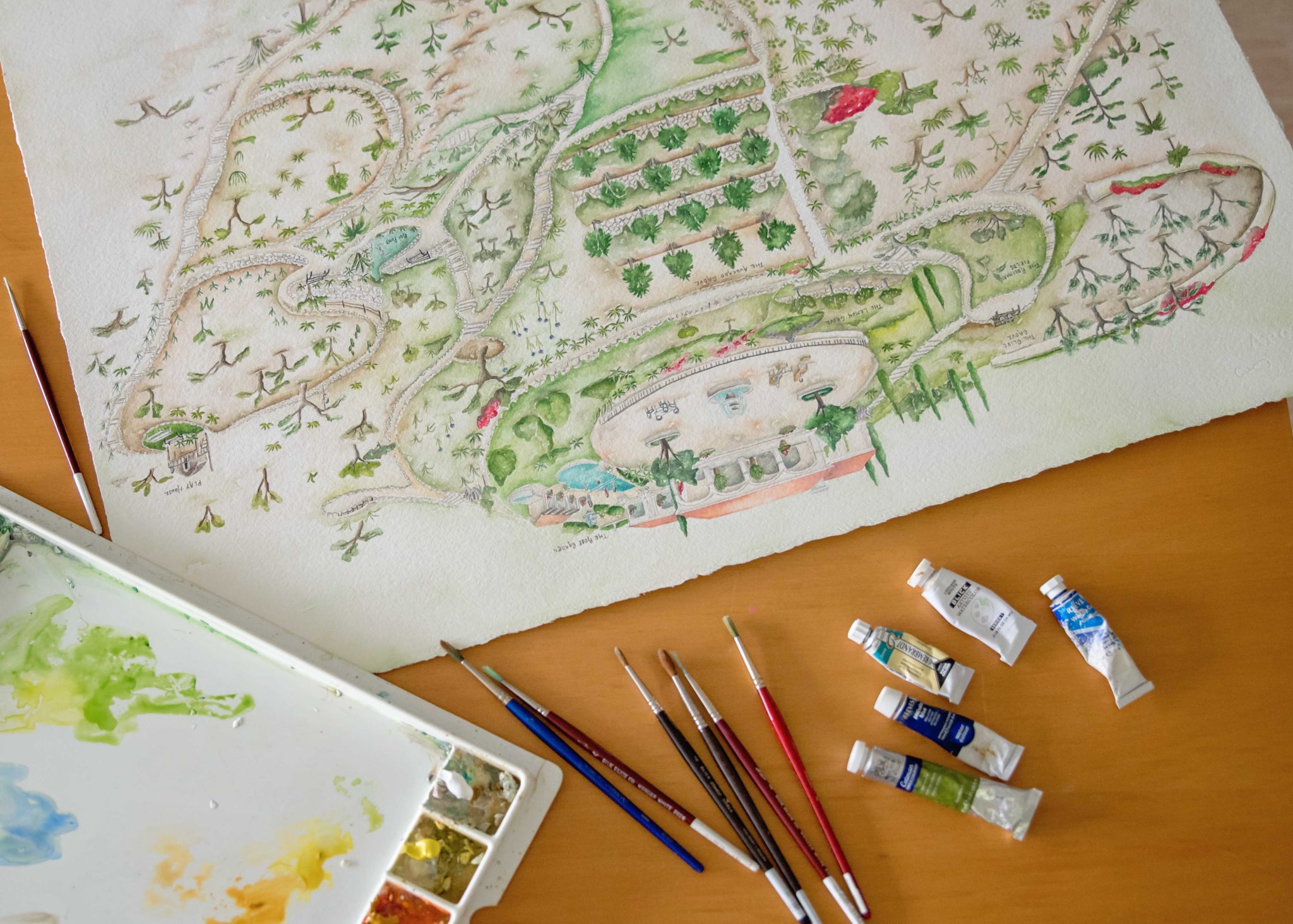 Heirloom Montecito Property Watercolor Map