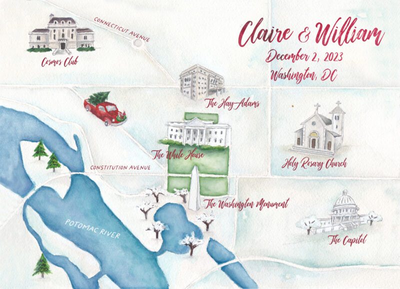 Custom Wedding Map - Marketa F. Horton