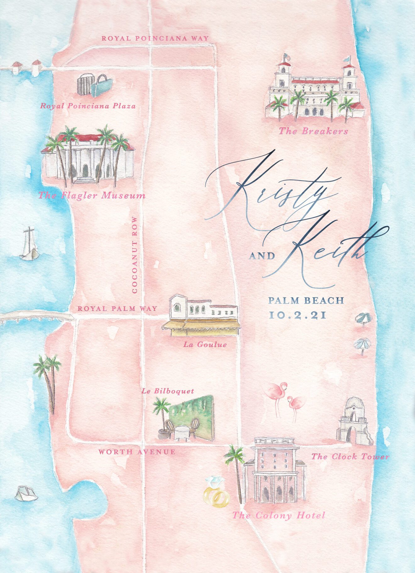 Custom Wedding Map - Marketa F. Horton