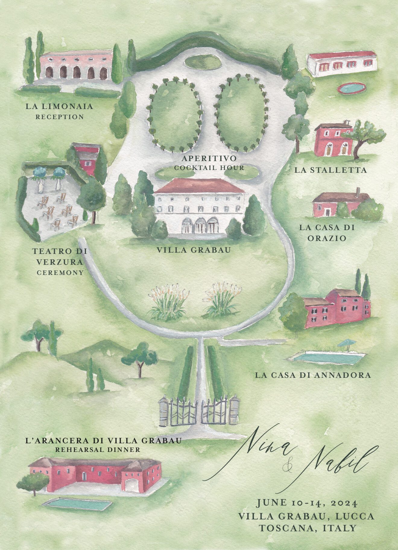 Custom Wedding Map - Marketa F. Horton